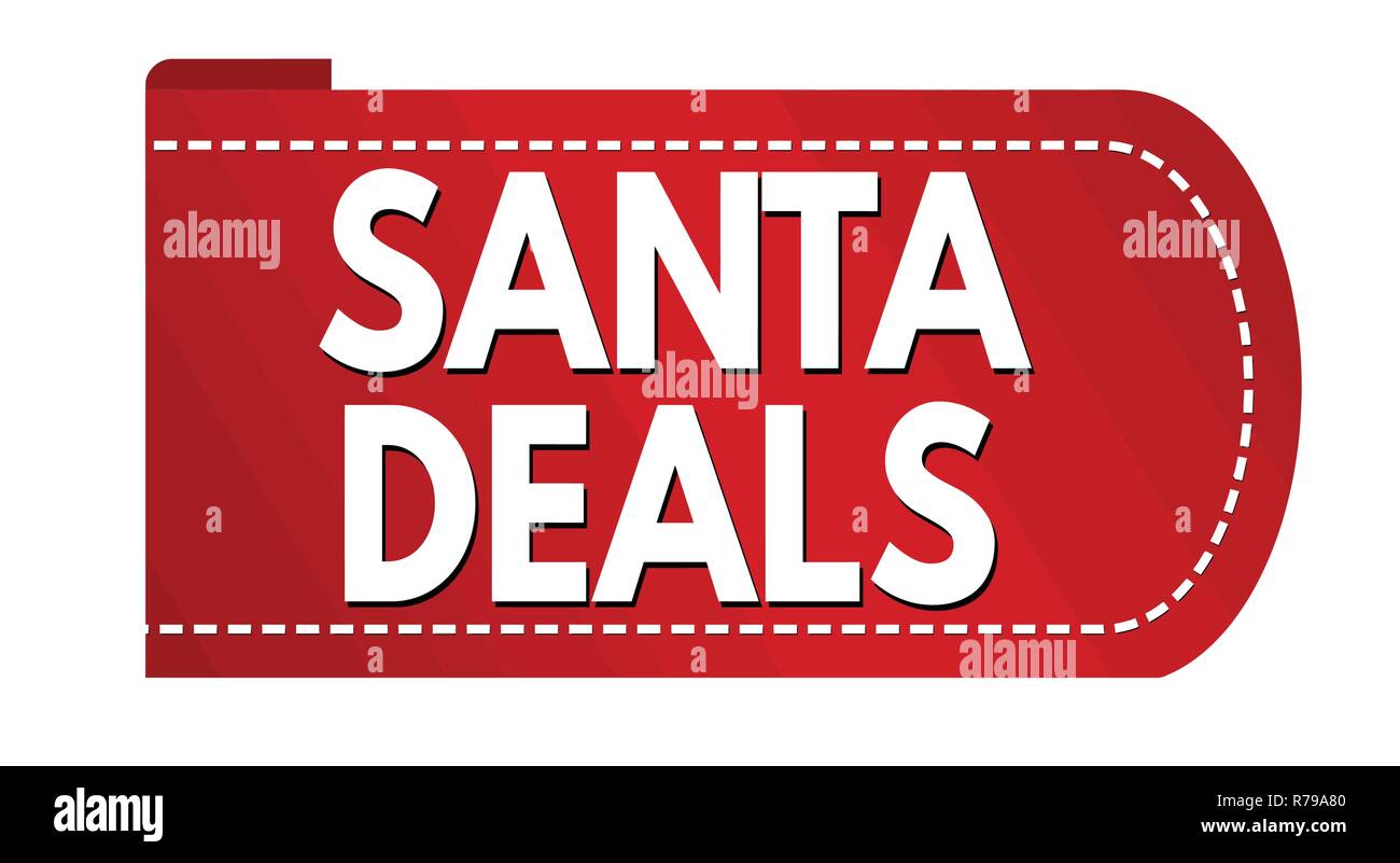 Santa deals banner design on white background, vector illustration ...