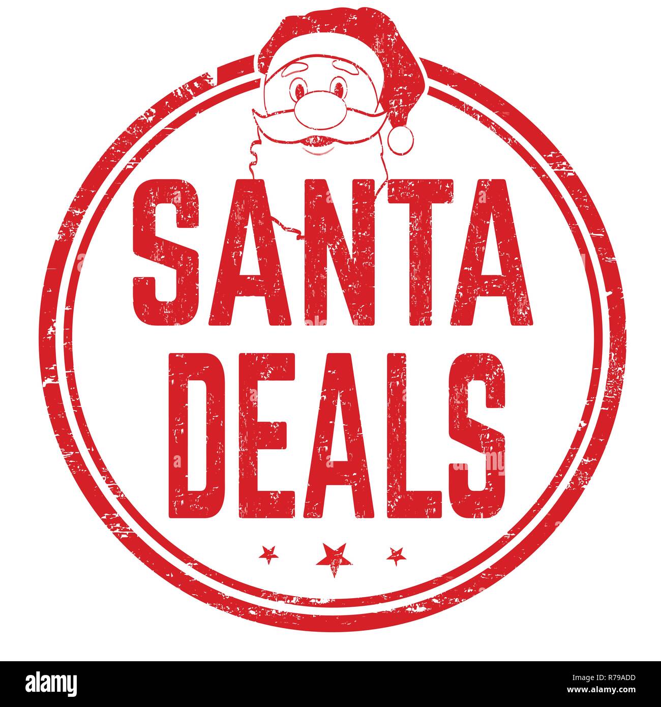Santa deals sign or stamp on white background, vector illustration ...