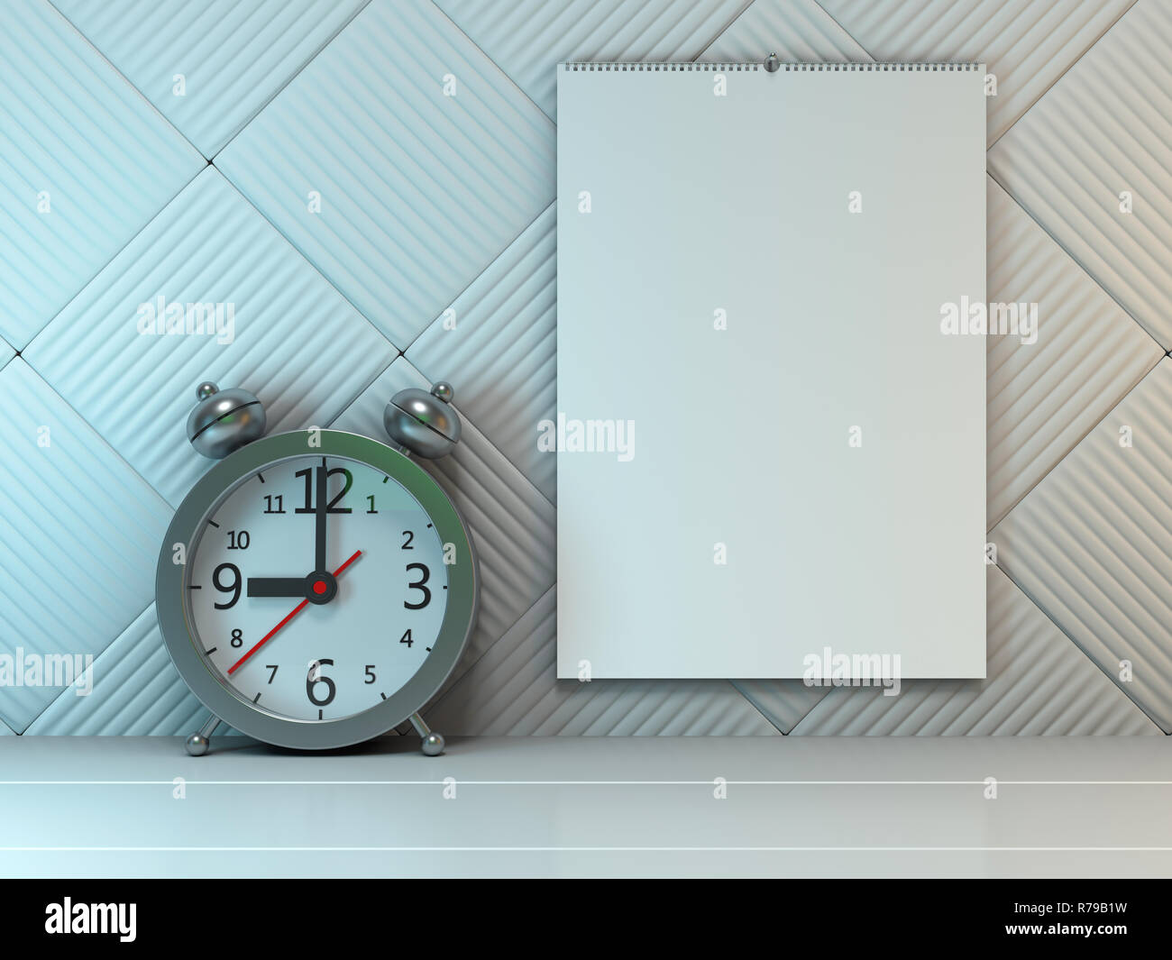 Blank wall calendar with spring. 3D rendering Stock Photo - Alamy