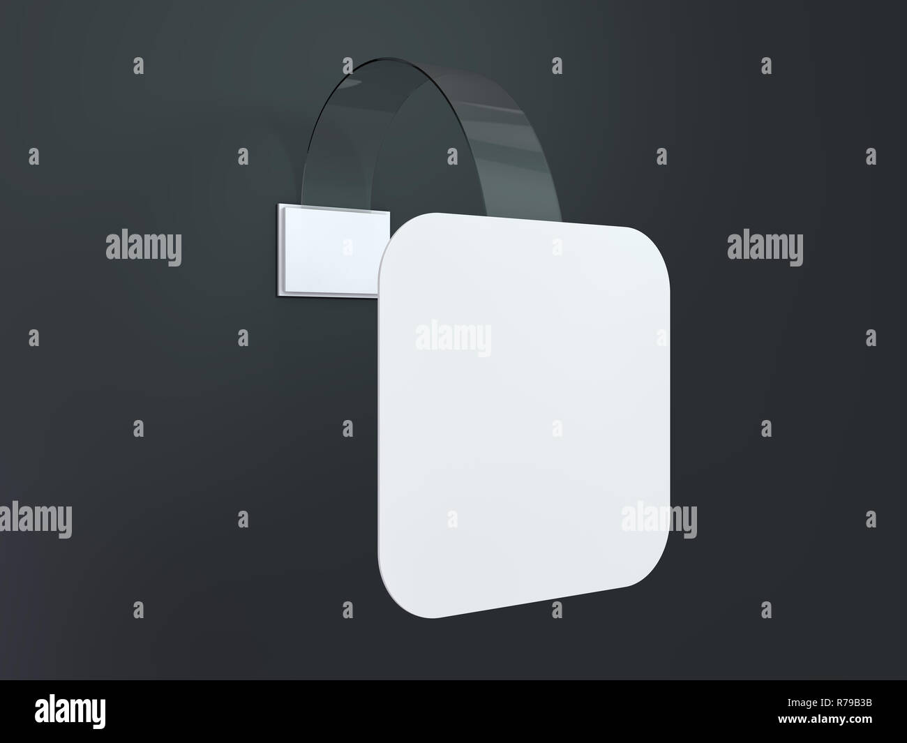 Blank wobbler hanging on wall mockup. 3D rendering Stock Photo - Alamy