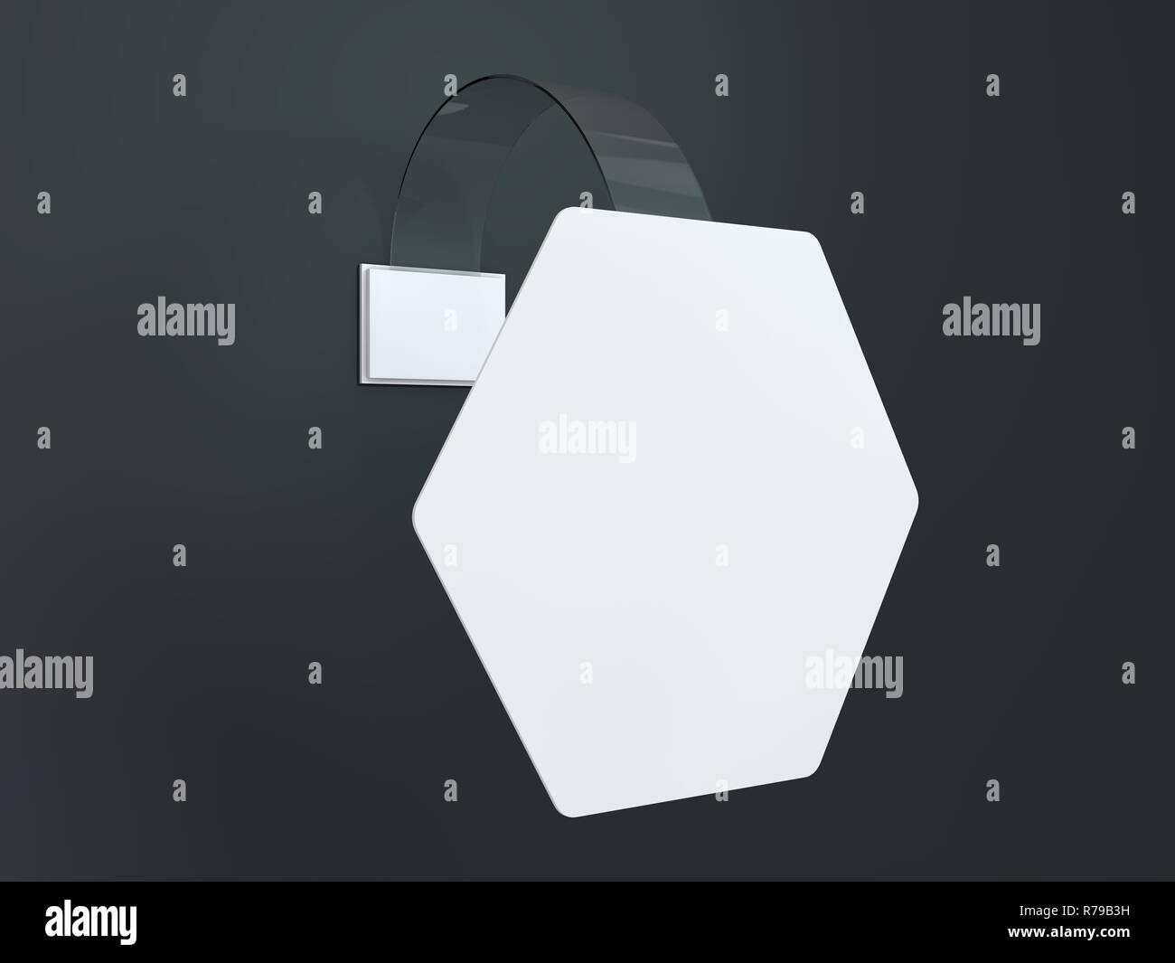 Blank wobbler hanging on wall mockup. 3D rendering Stock Photo - Alamy