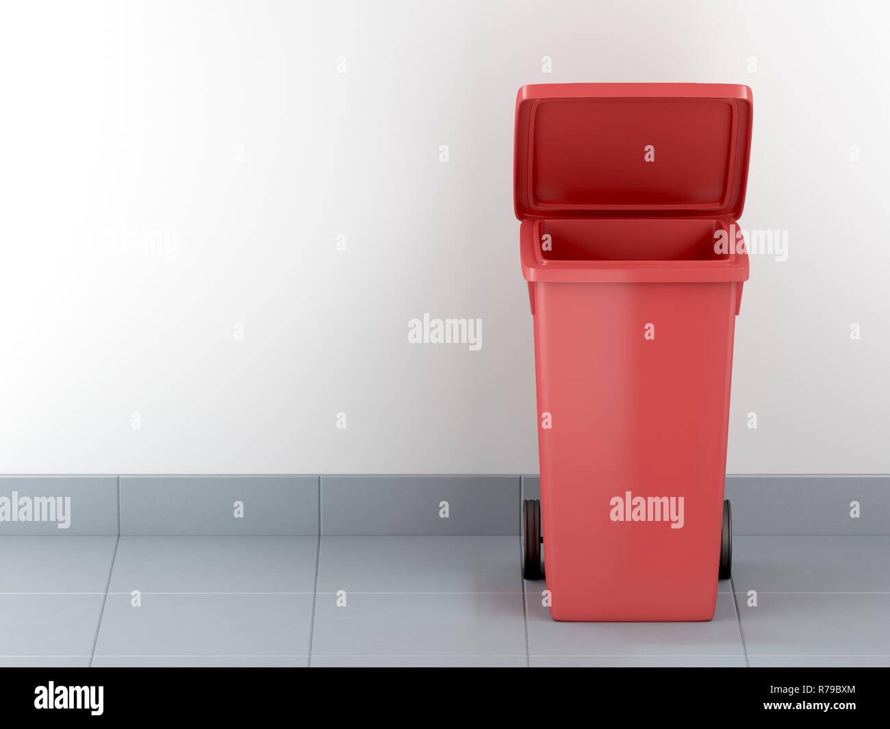 Red plastic waste container Stock Photo - Alamy