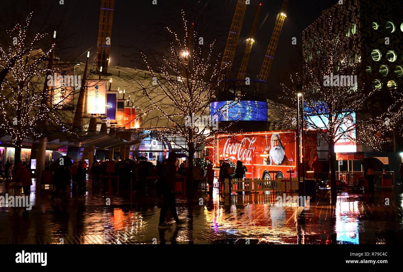 A general view of a Coca-Cola Truck outside the O2 Arena during day one ...