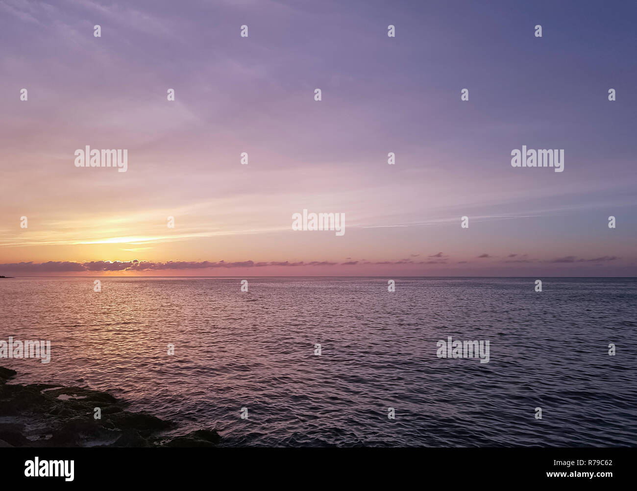 Dramatic sunset over Cuban beach Stock Photo - Alamy