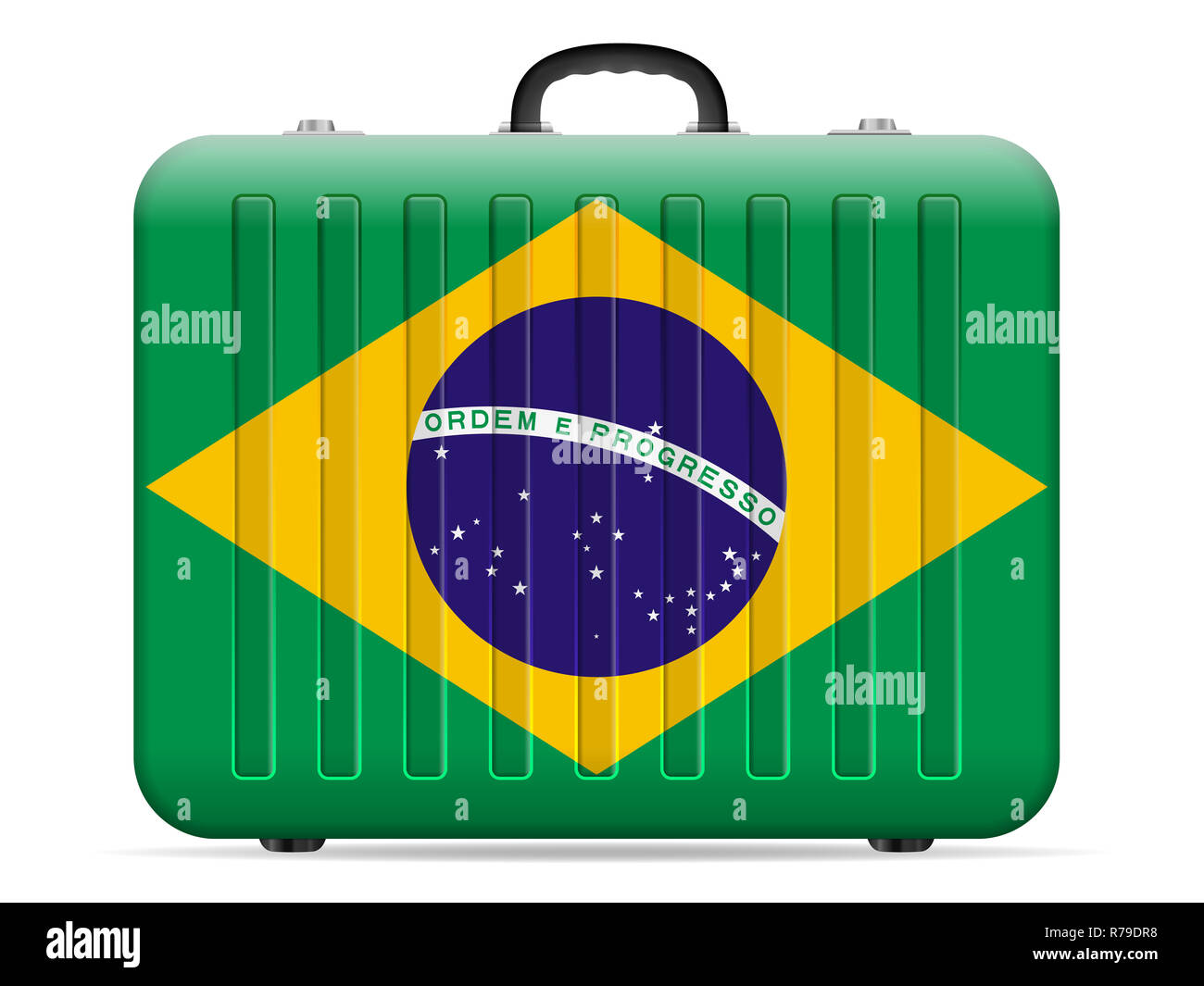 Brazil flag travel suitcase on a white background. Vector illustration ...