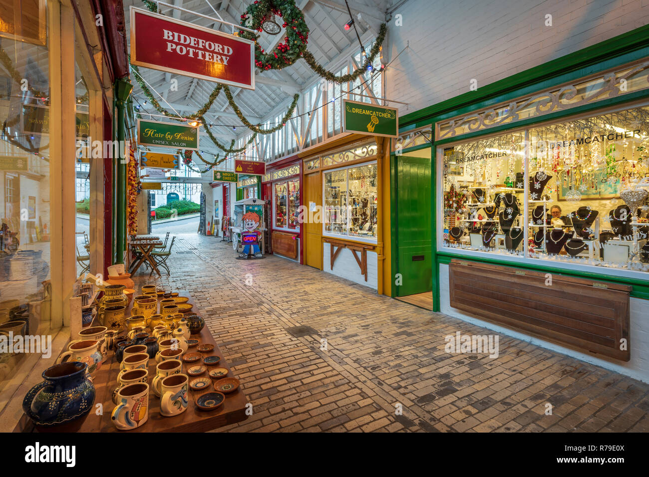 The historic Pannier Market at Bideford was built in 1884 to house the ...