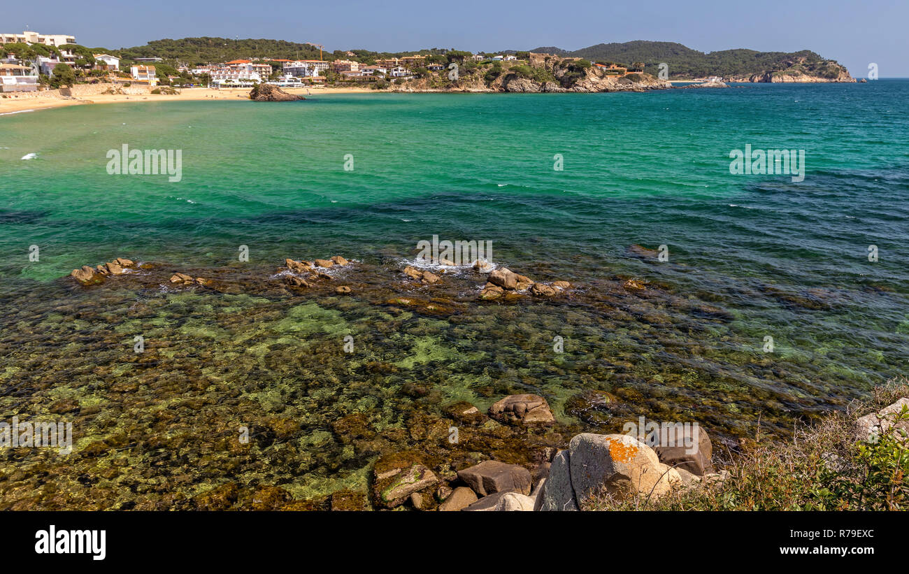 Beautiful bay in Costa Brava, village La Fosca in Spain Stock Photo - Alamy