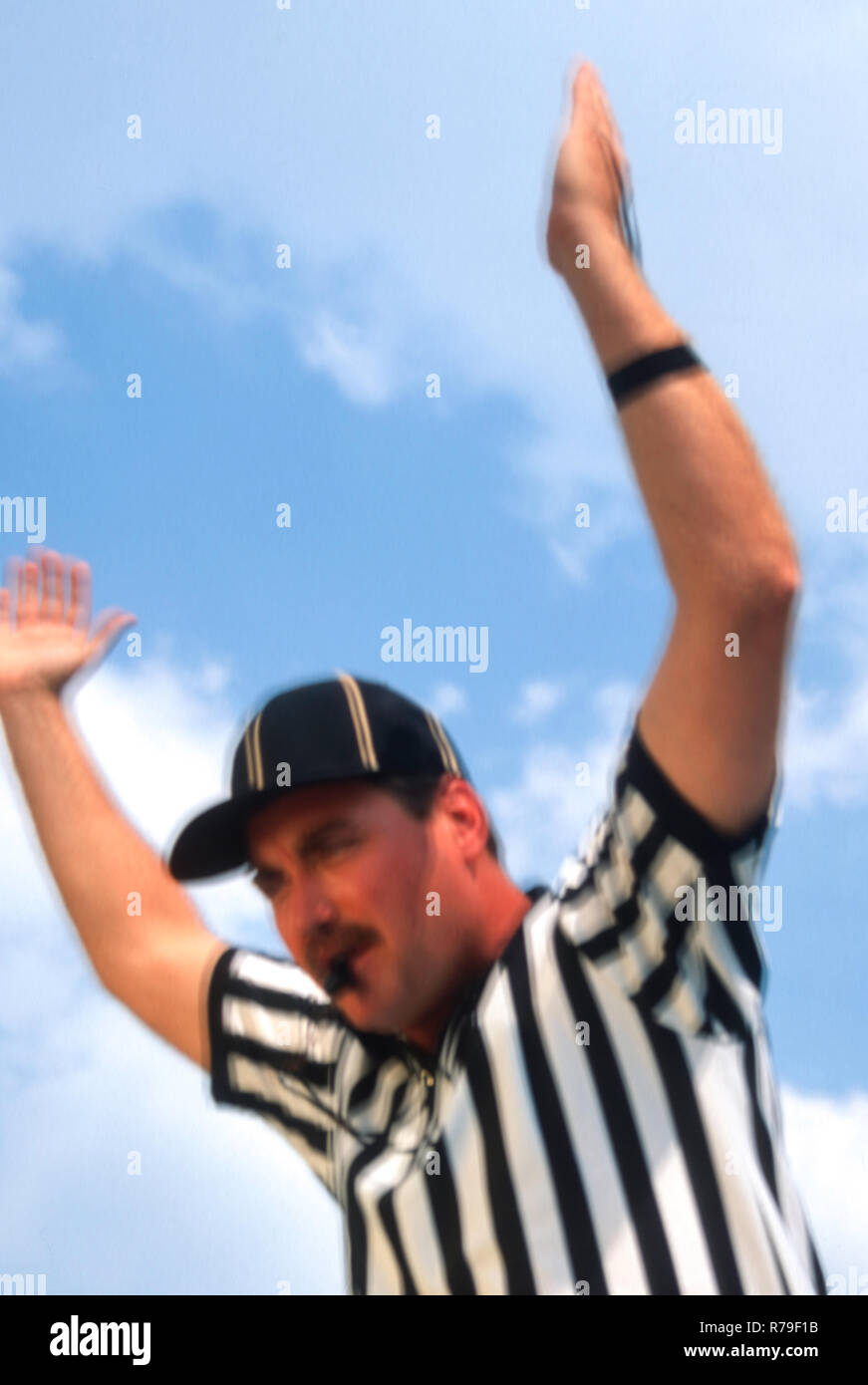 Football Referee signaling Touchdown, USA Stock Photo - Alamy