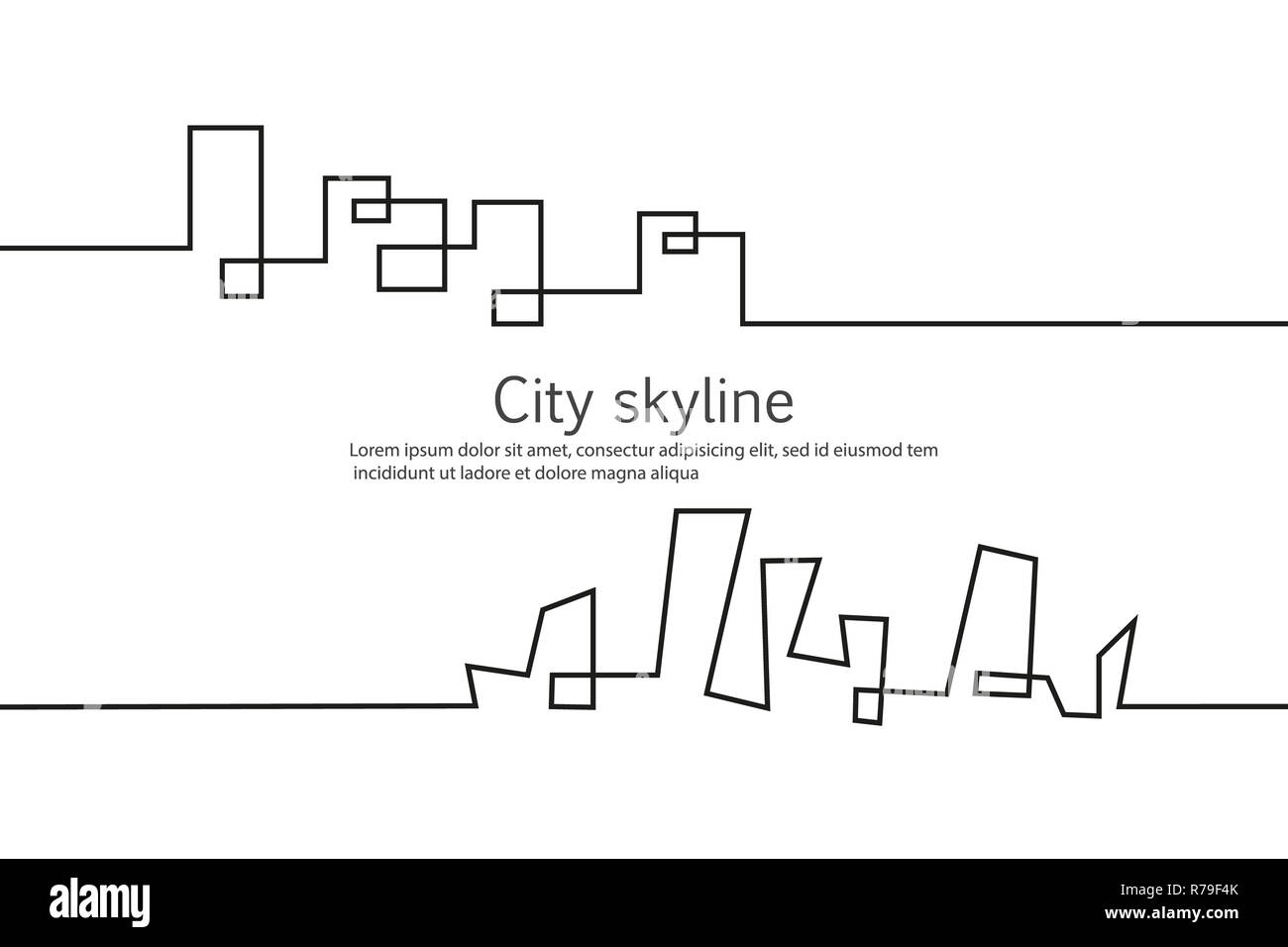 Silhouette of the city in a flat style. Modern urban landscape. Vector ...