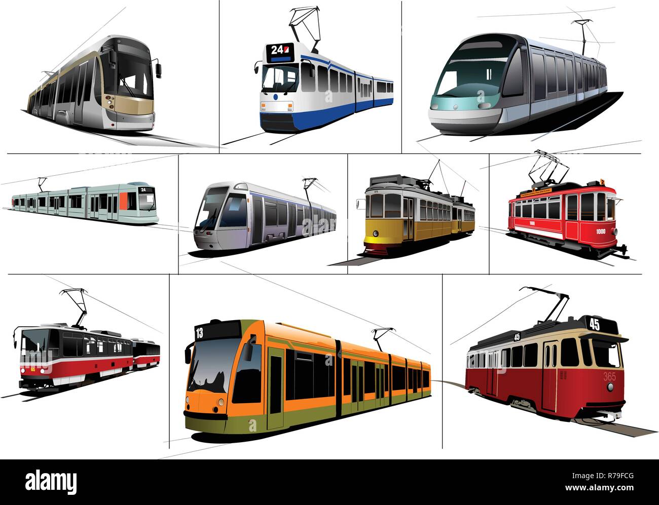 Modern urban tramway Cut Out Stock Images & Pictures - Alamy