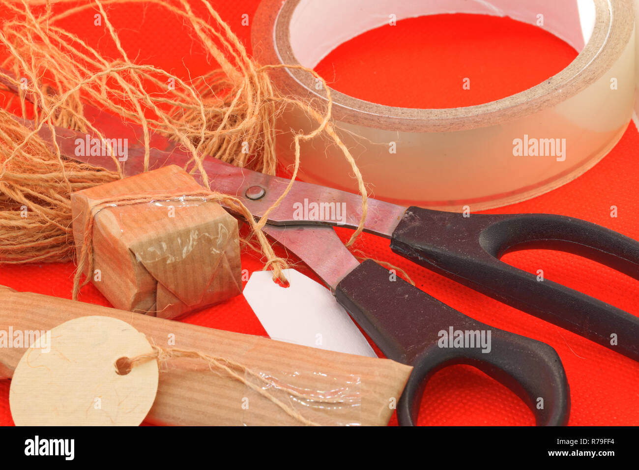 Wrapping paper scissors tape hi-res stock photography and images - Alamy