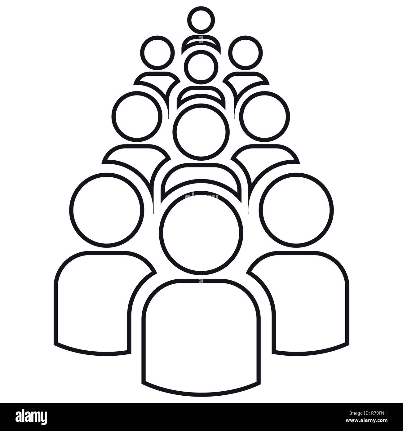 Icon of group of ten people. Simple illustration. Isolated on a white ...