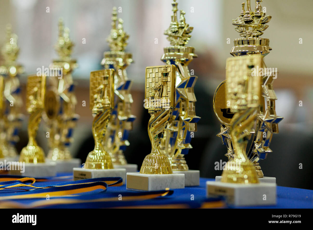 Gold cup winner. Chess.. Emotions after the game of chess Stock Photo ...