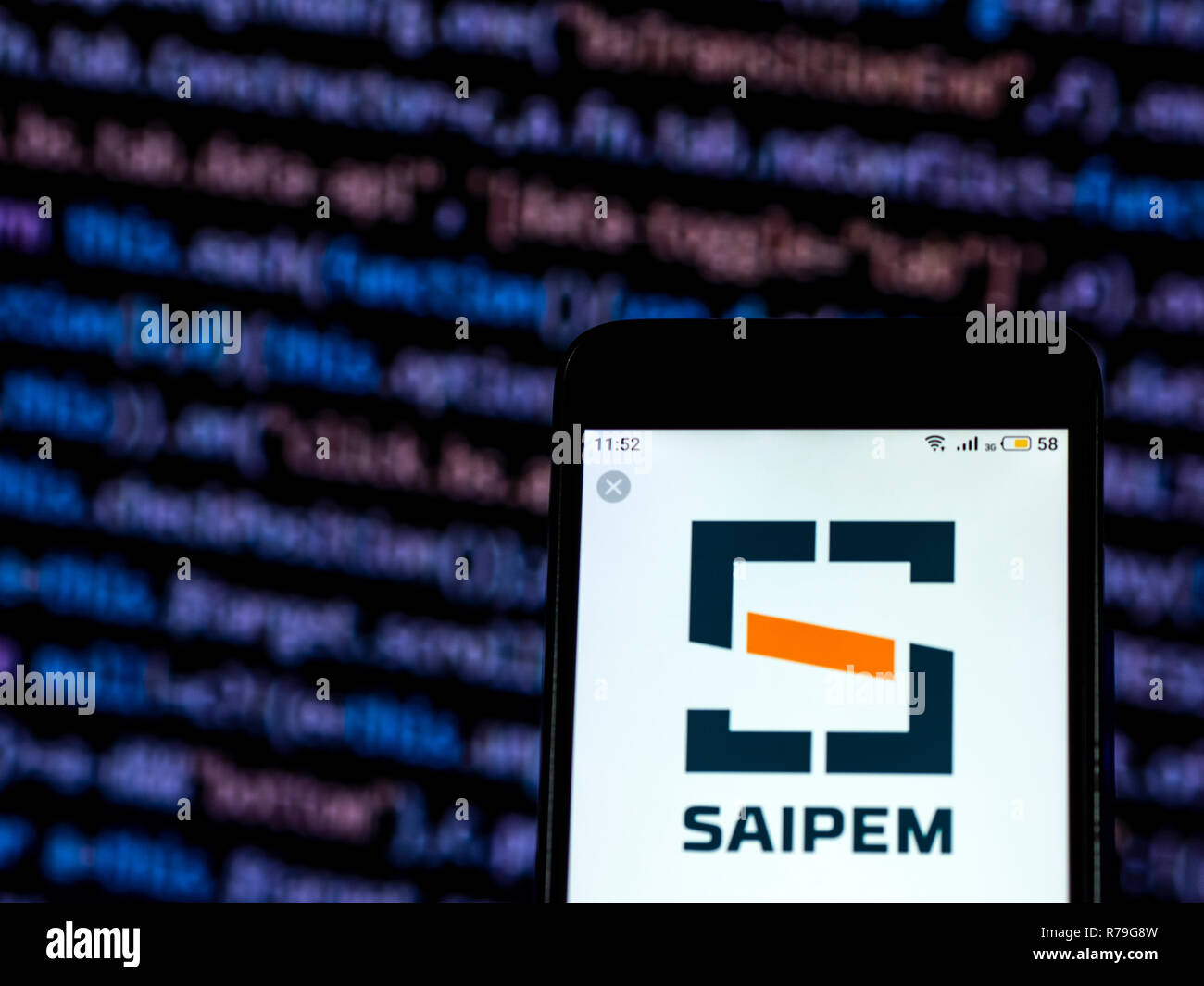 Saipem Company logo seen displayed on smart phone Stock Photo - Alamy