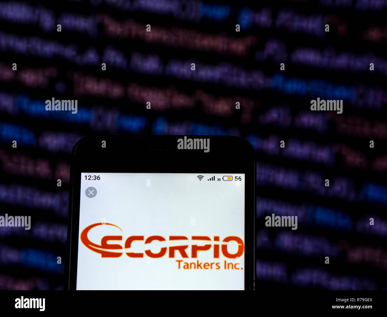 Scorpio Tankers Company logo seen displayed on smart phone Stock Photo ...