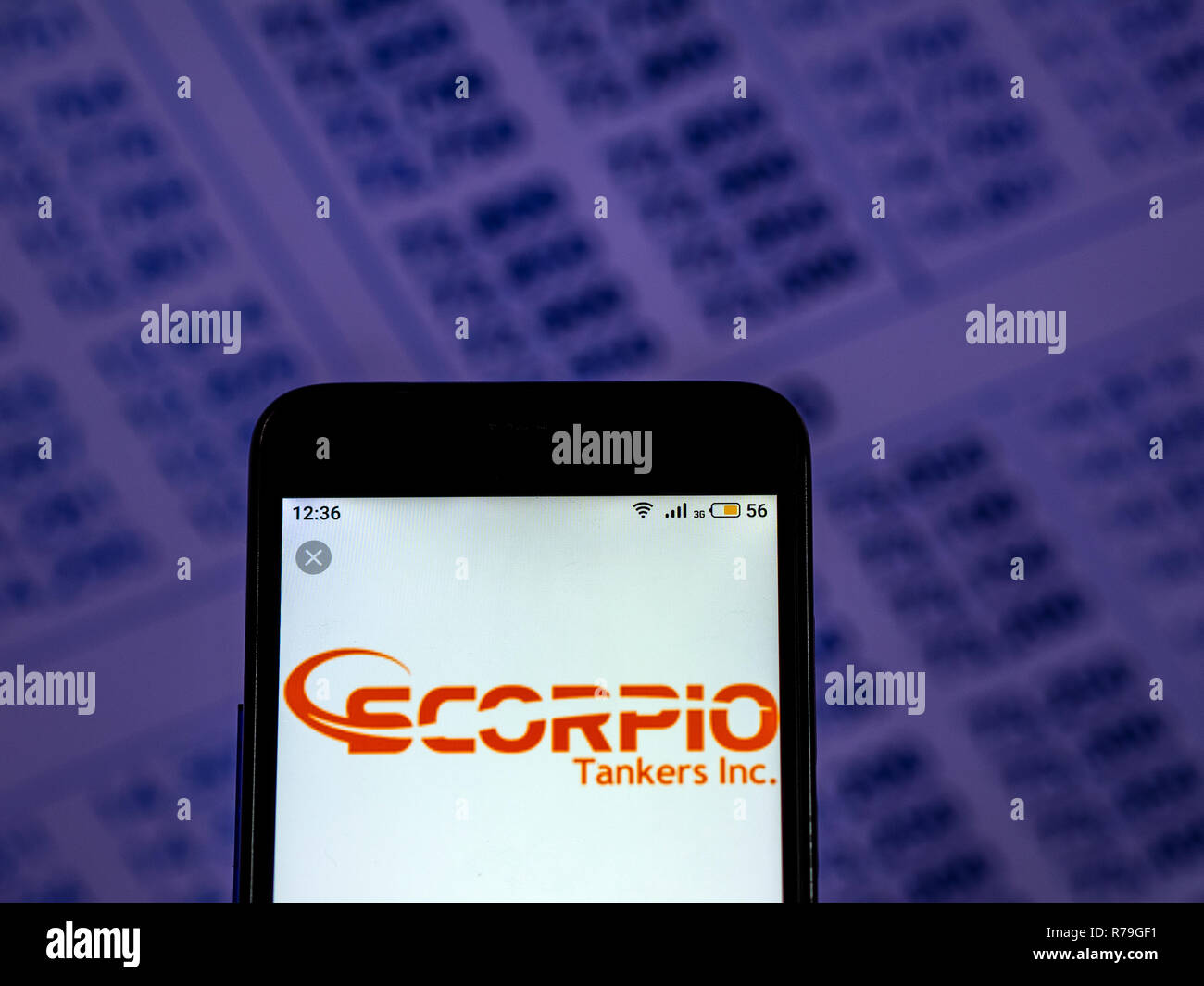 Scorpio Tankers Company logo seen displayed on smart phone Stock Photo ...