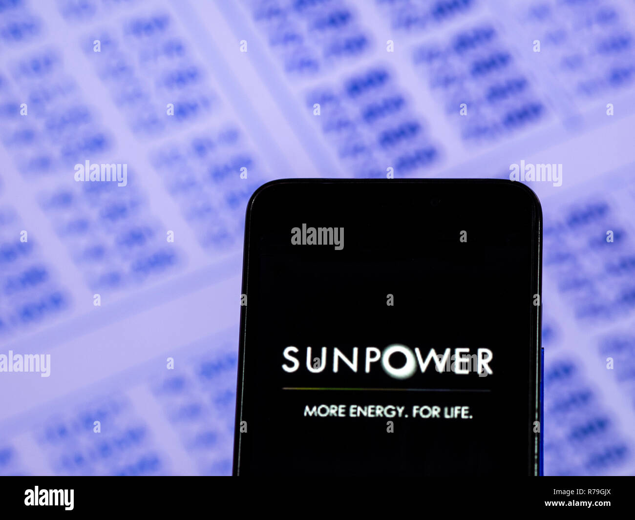 SunPower Solar energy company logo seen displayed on smart phone Stock ...
