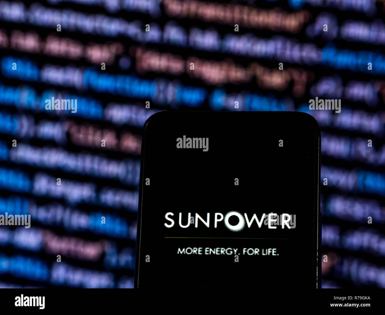 SunPower Solar energy company logo seen displayed on smart phone Stock ...