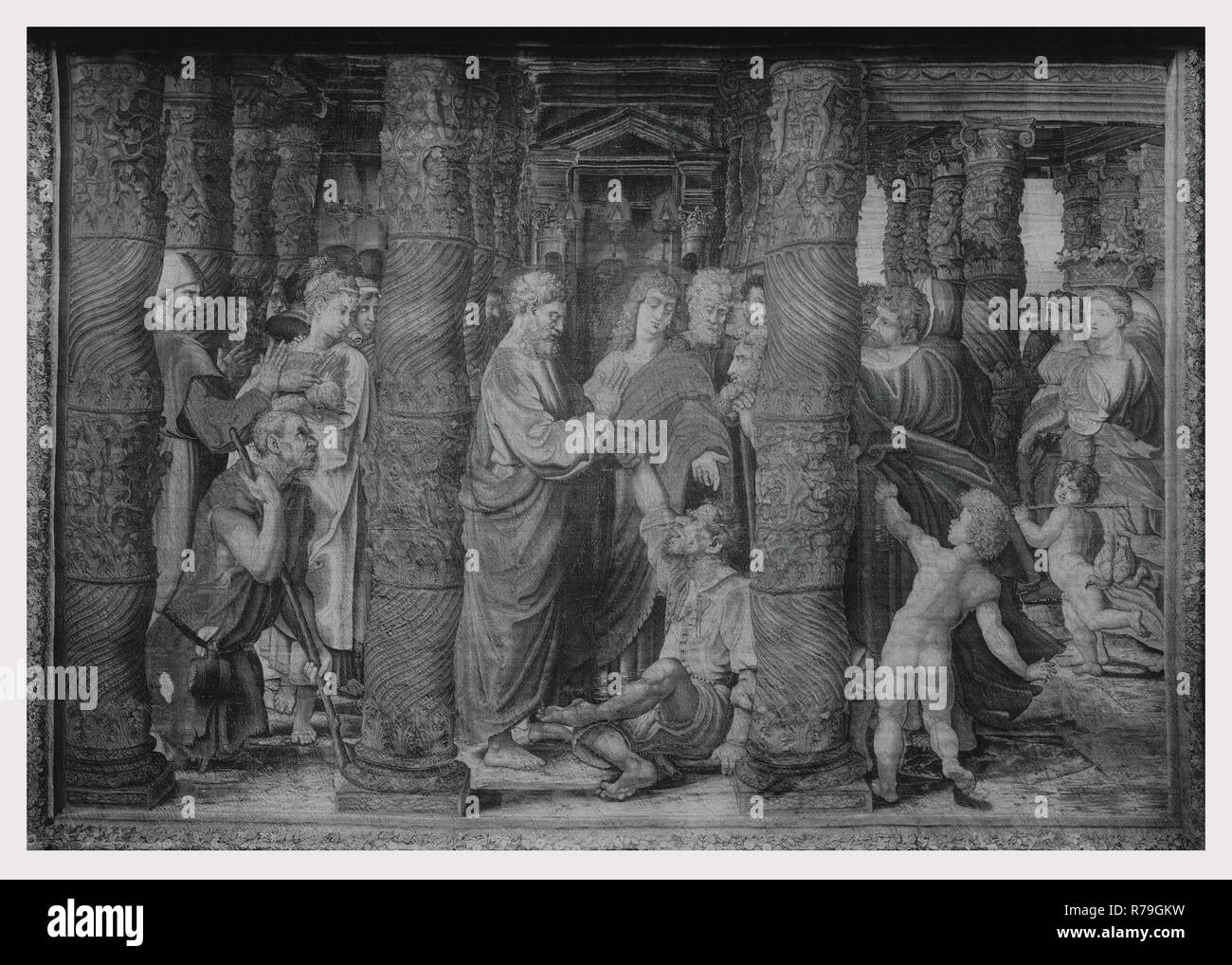 Healing of lame beggar at Beautiful Gate of temple by SS. Peter and ...