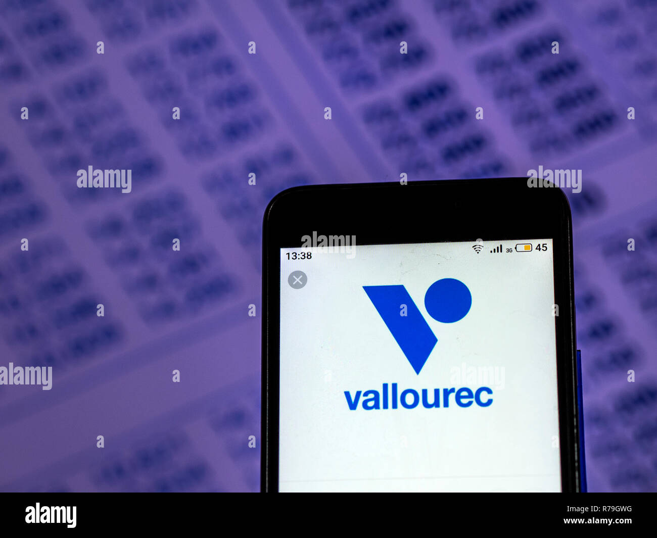 Vallourec Manufacturing company logo seen displayed on smart phone ...