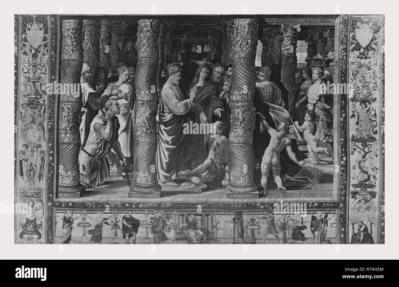 Healing of lame beggar at Beautiful Gate of temple by SS. Peter and ...