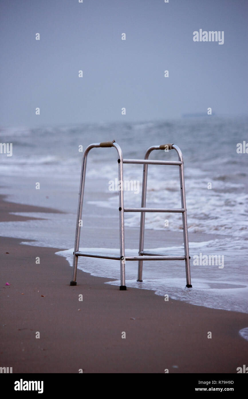 Walker Put on the beach For patients Stock Photo - Alamy