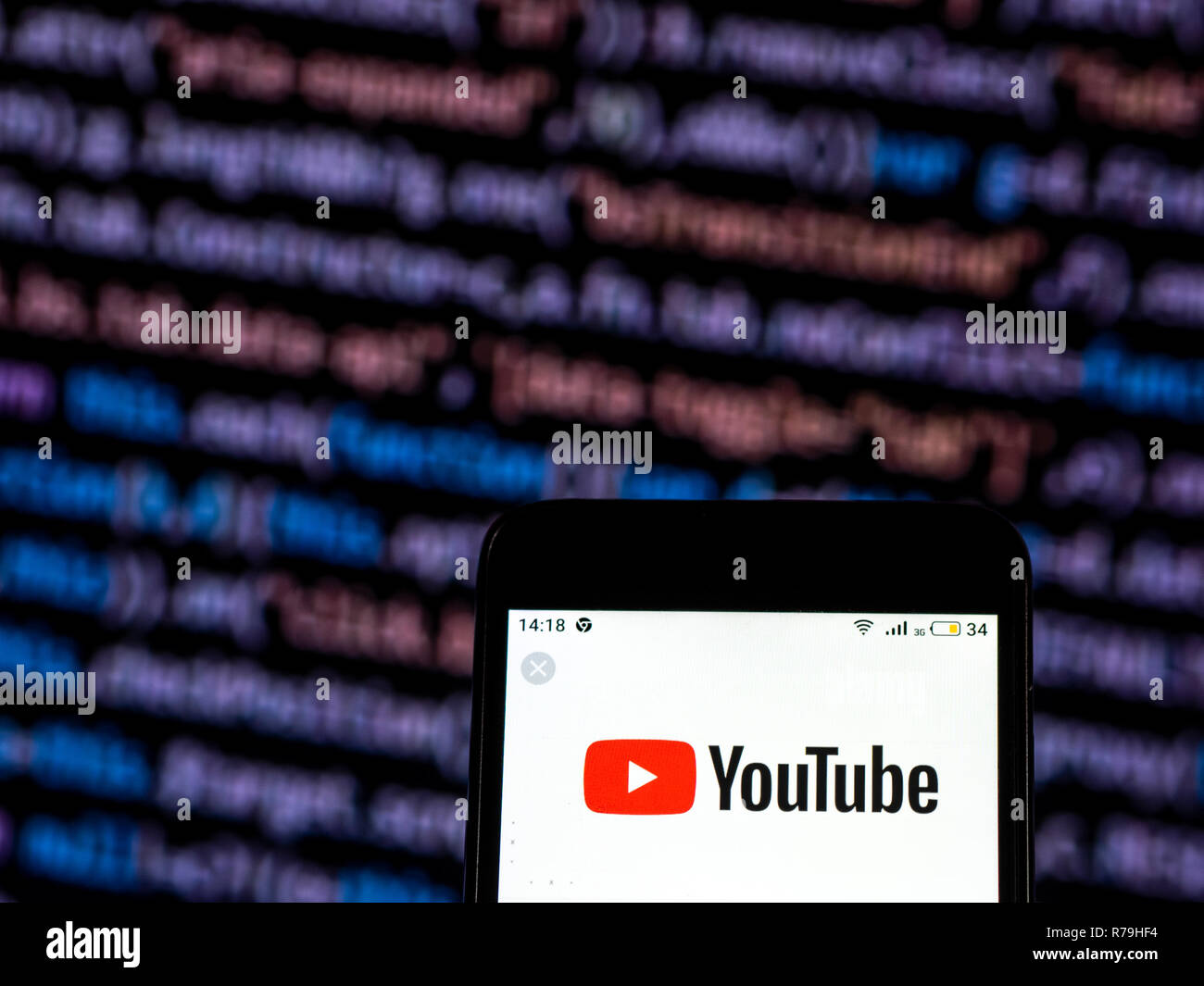 YouTube Video sharing company logo seen displayed on smart phone Stock ...