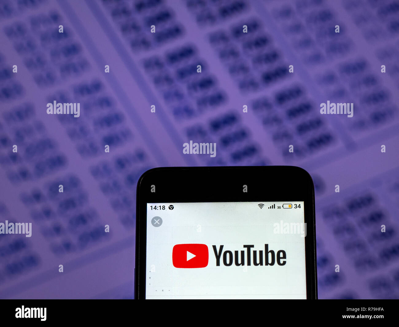 YouTube Video sharing company logo seen displayed on smart phone Stock ...