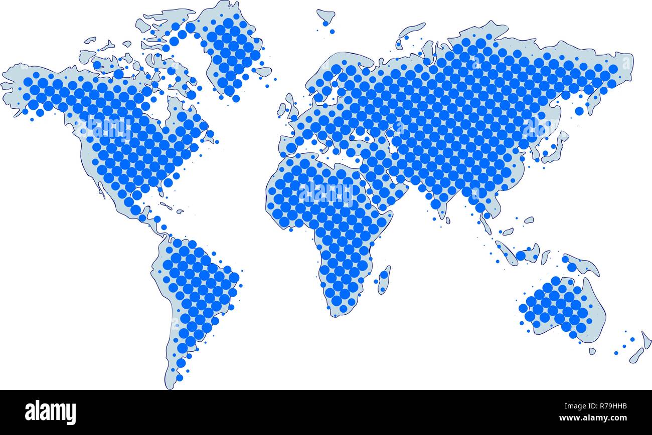 Digital style dotted map Stock Vector Images - Alamy