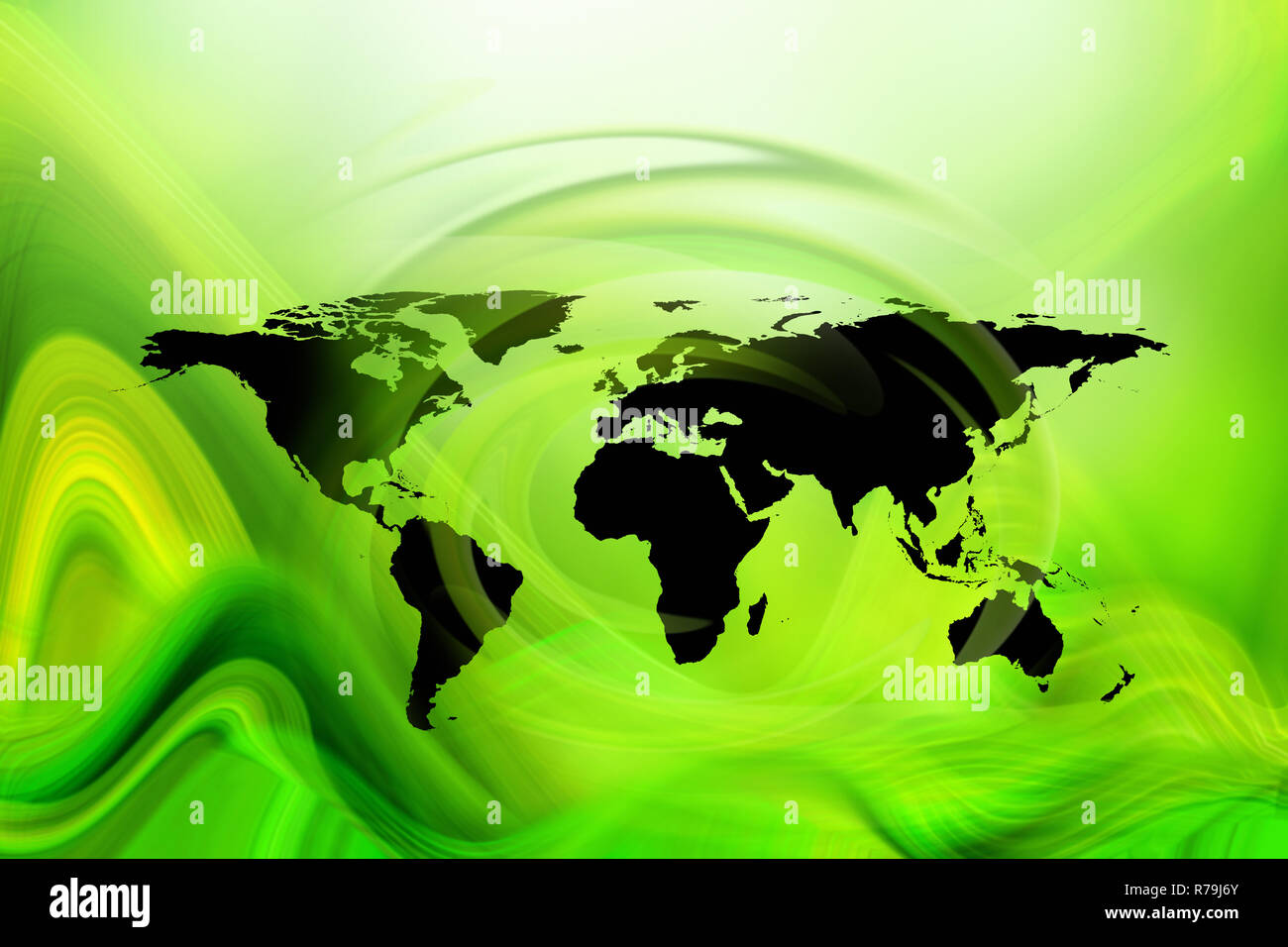 world map in green Stock Photo - Alamy