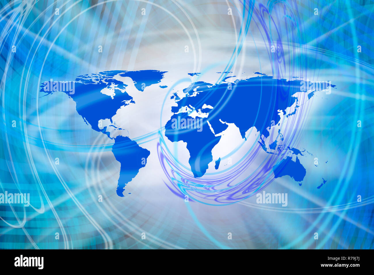 world map in waves Stock Photo - Alamy