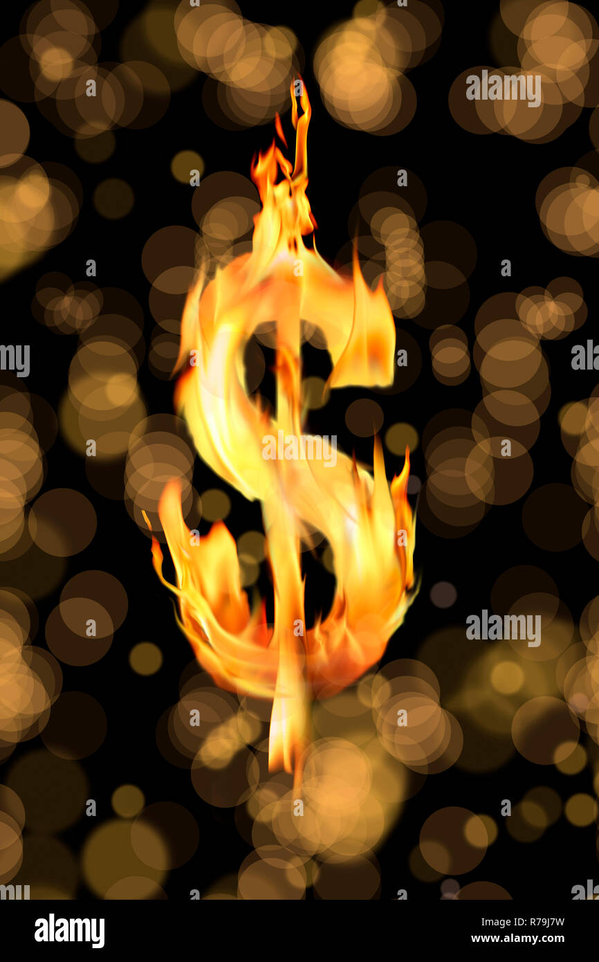 burning dollar sign Stock Photo - Alamy
