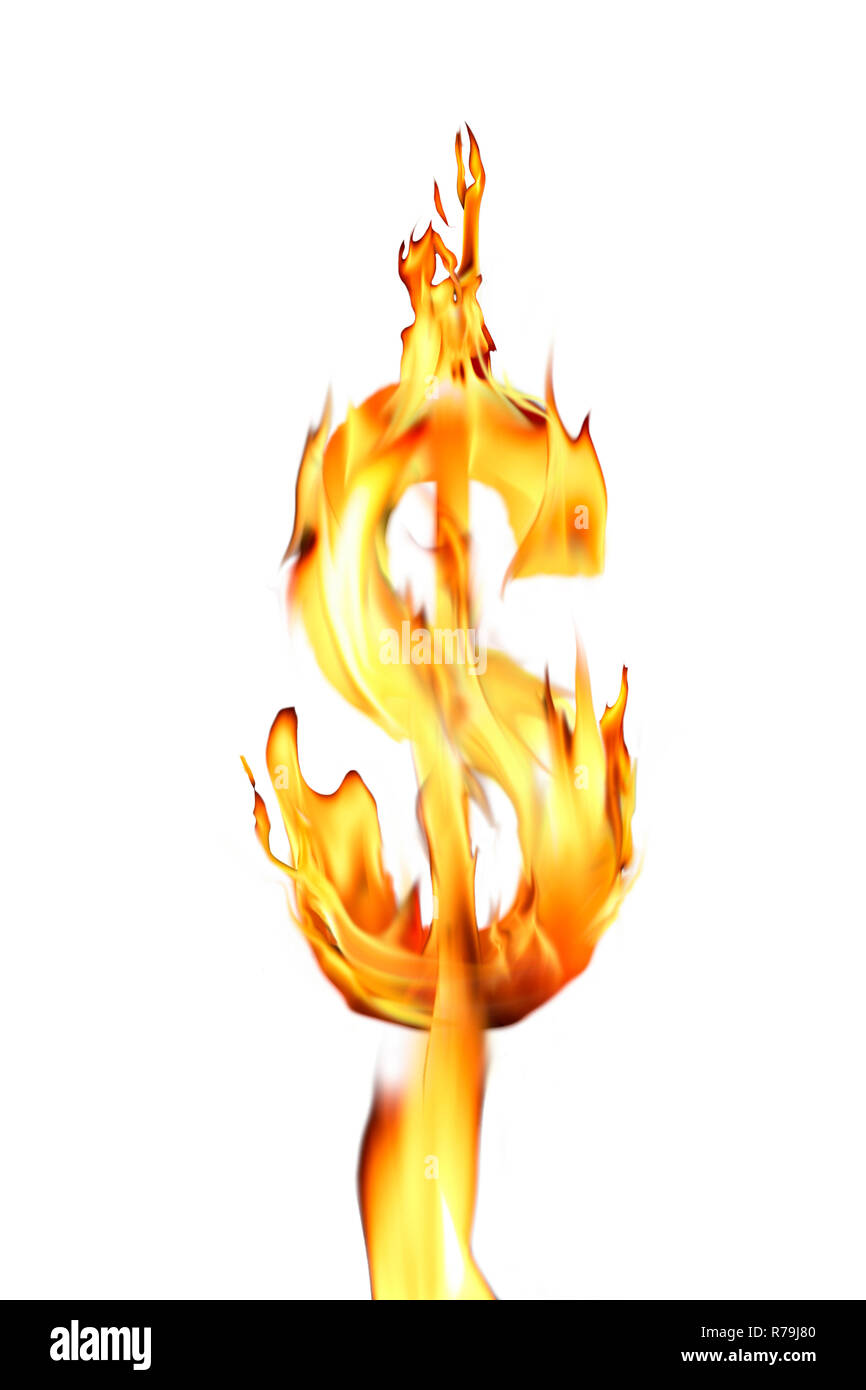 burning dollar sign Stock Photo - Alamy