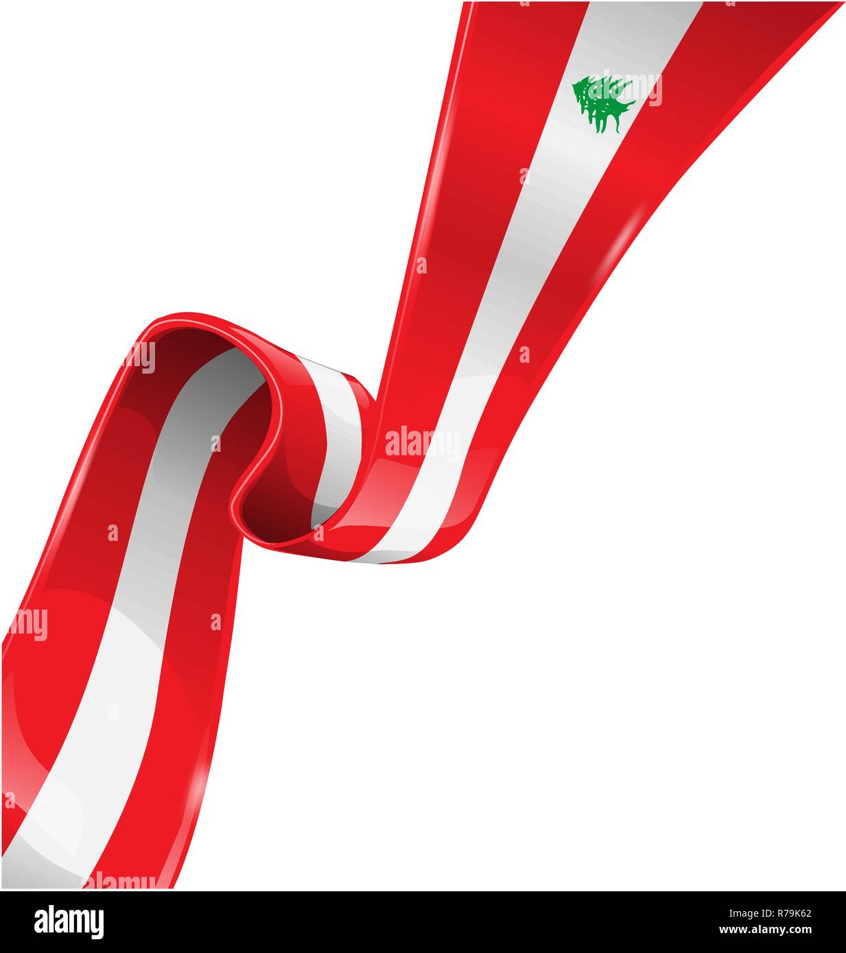 lebanon ribbon flag on white background. vector illustration Stock ...