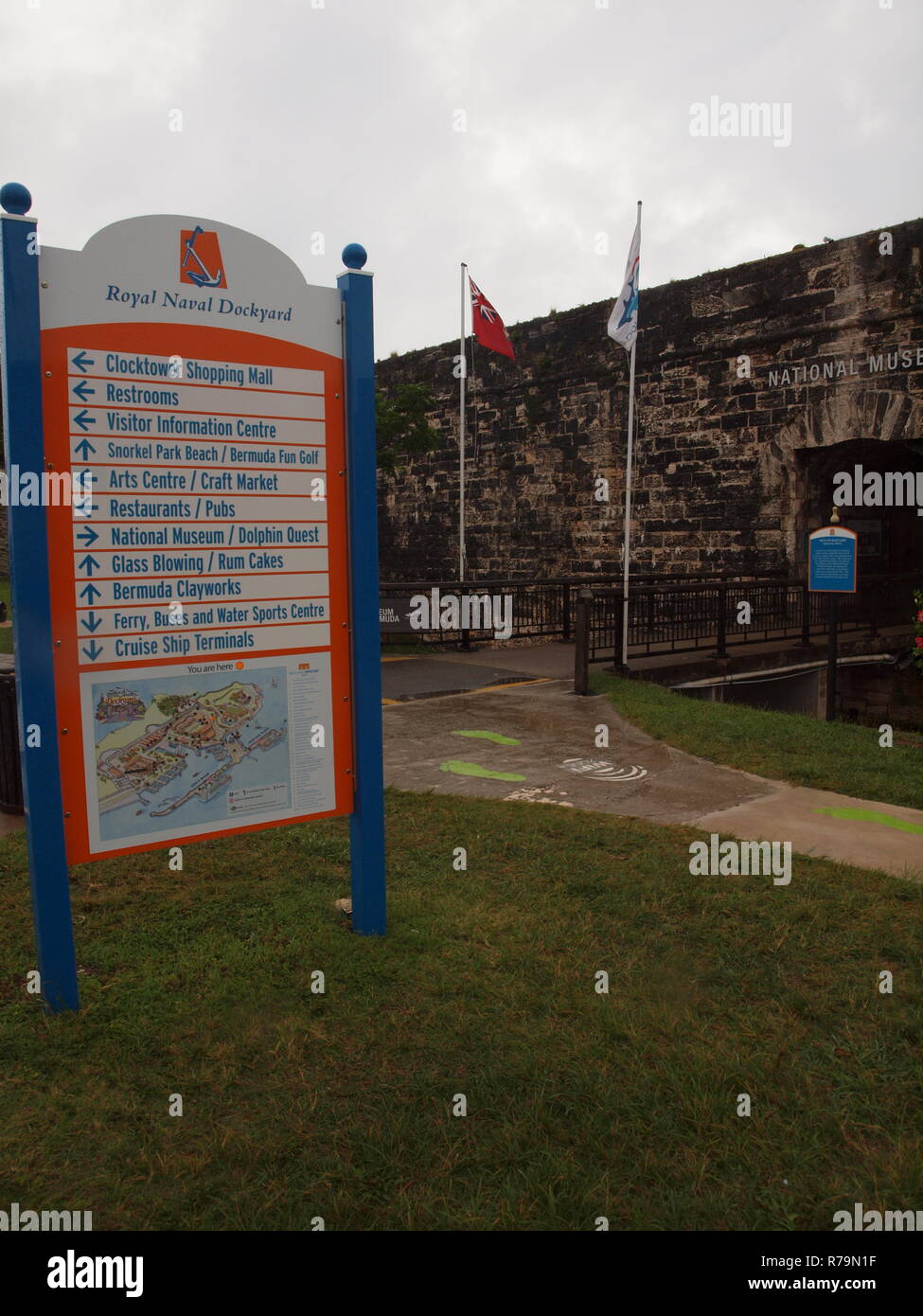 Royal Navy Dockyard informational sign ,Bermuda Stock Photo - Alamy