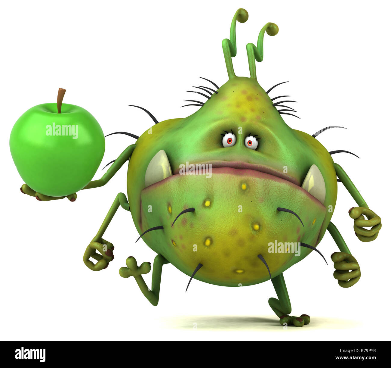 Fun germ - 3D Illustration Stock Photo - Alamy
