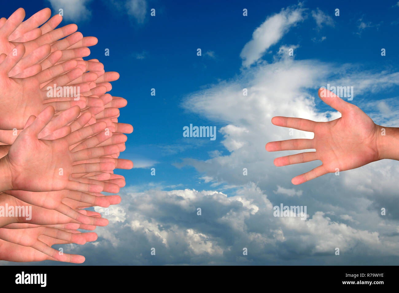 hands and sky Stock Photo - Alamy