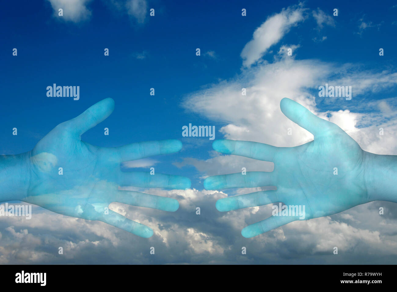 hands and sky Stock Photo - Alamy