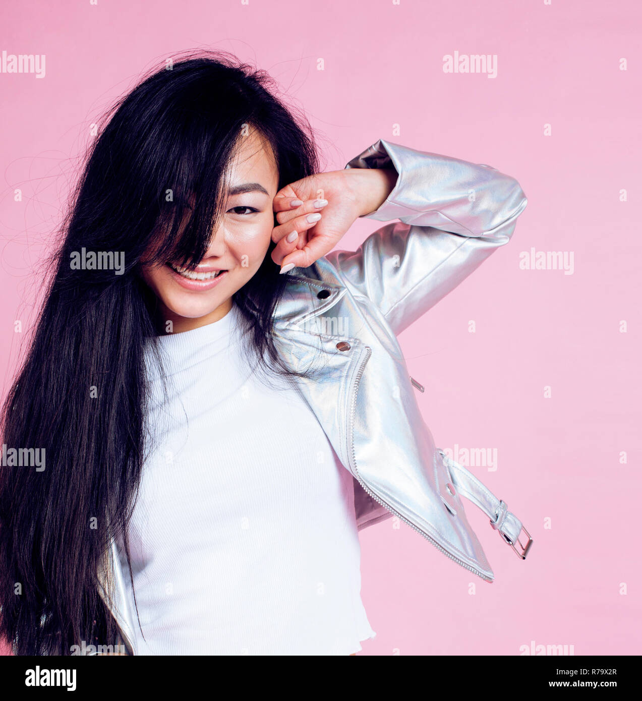 young pretty smiling asian korean girl wearing modern fashion cl Stock ...
