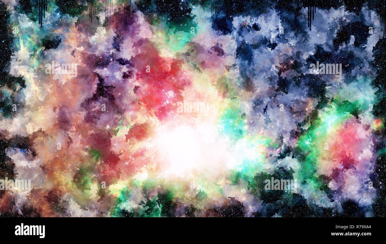 Stars, dust and gas nebula in galaxy. Elements of this image furnished ...