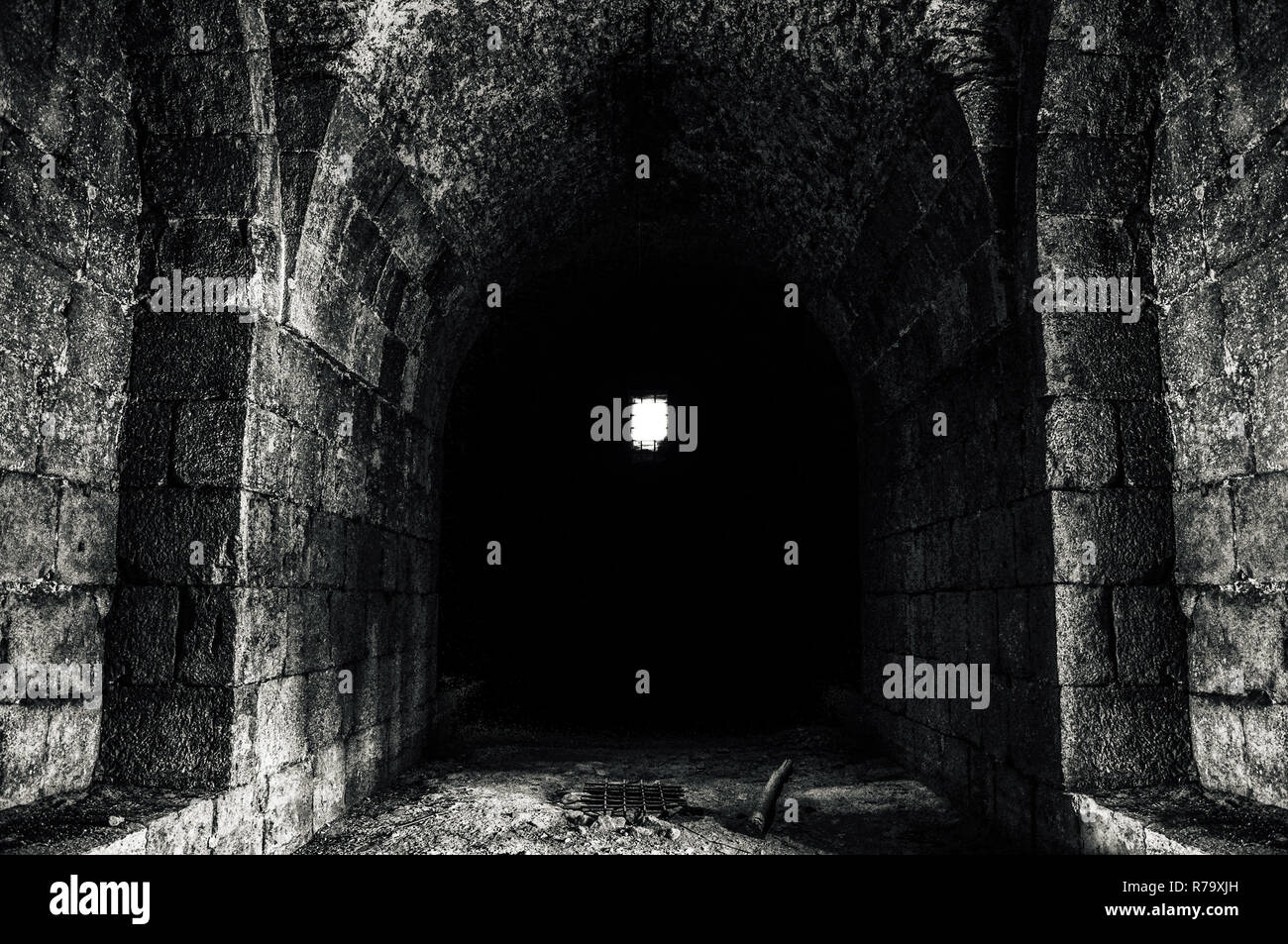 inside view of Great old castle of Damascus Syria Stock Photo - Alamy
