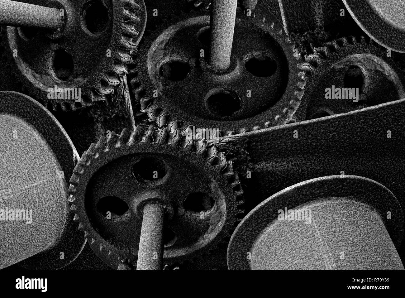 Clockwork detail Black and White Stock Photos & Images - Alamy