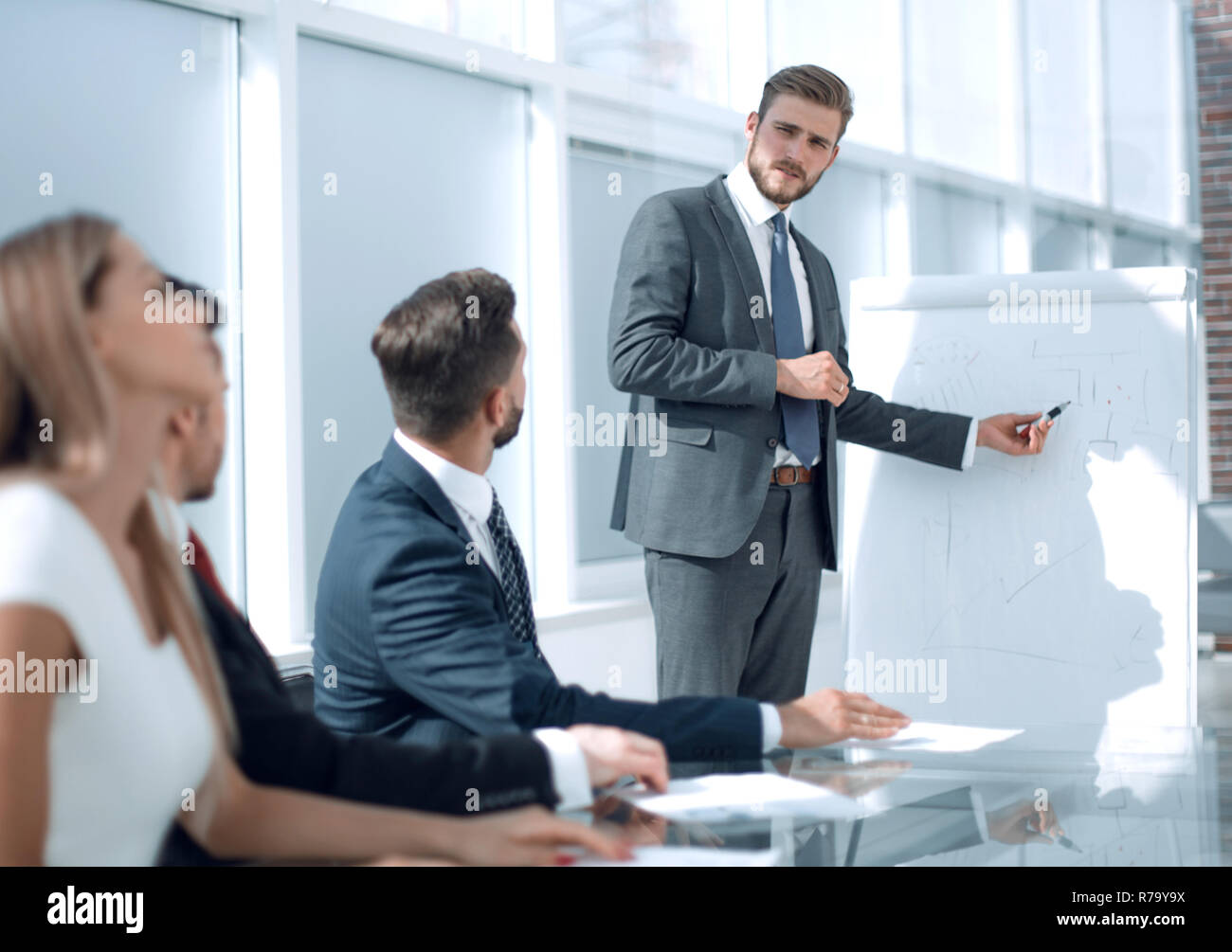 employees at a business presentation in the conference room Stock Photo ...