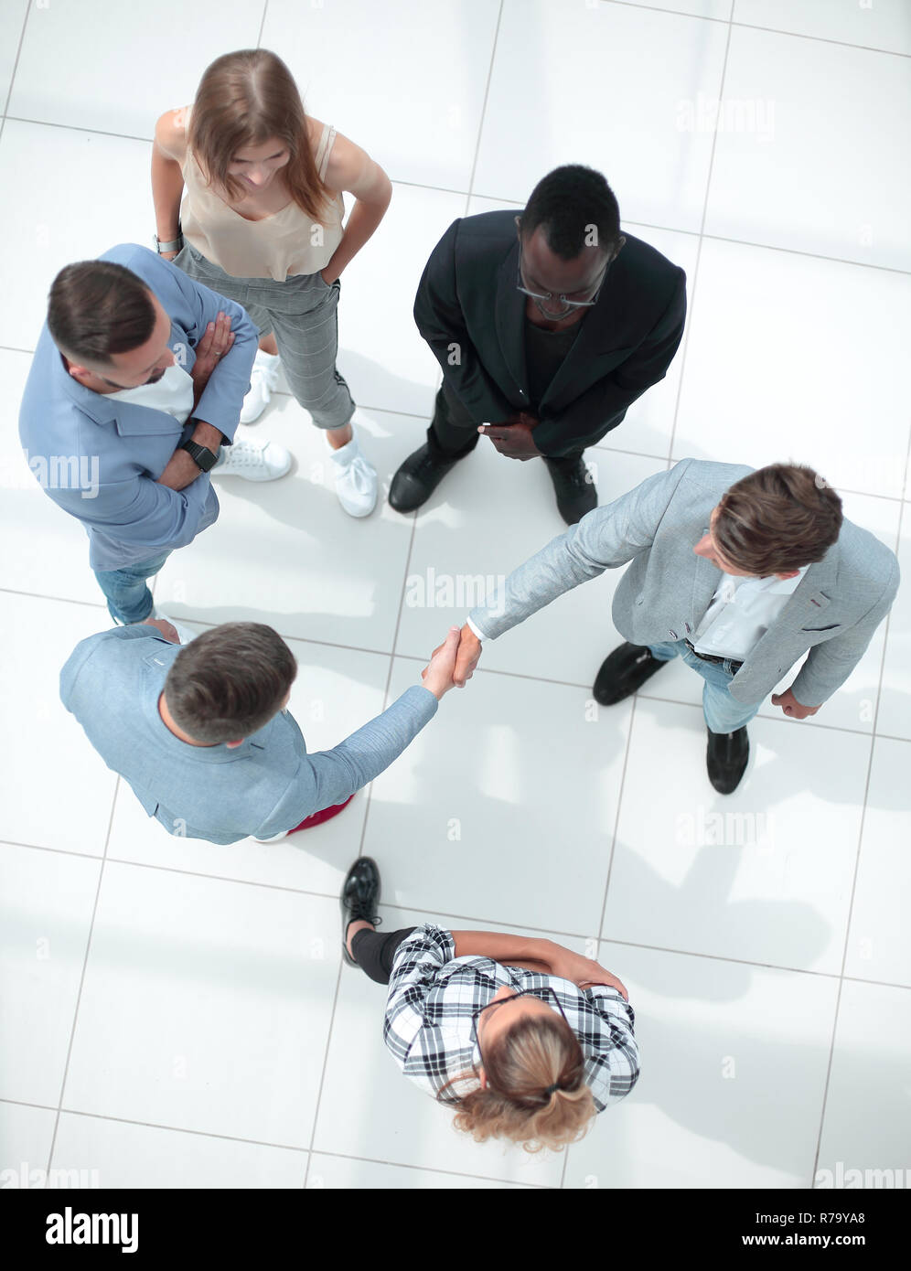 Business people meeting in the office top view Stock Photo - Alamy