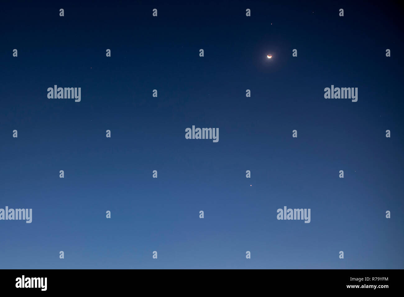Mars with crescent moon hi-res stock photography and images - Alamy