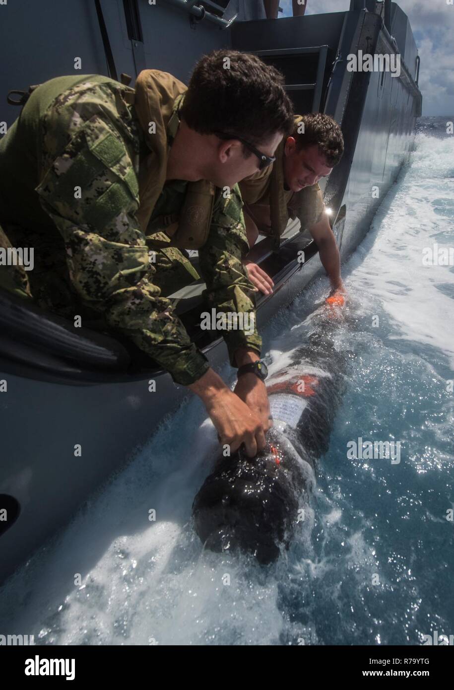 Sailors assigned to Explosive Ordnance Disposal Mobile Unit 5 (EODMU5 ...