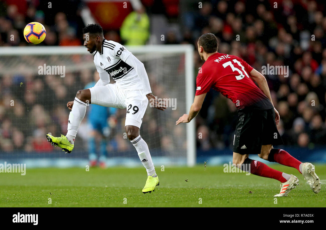 Fulham's Andre-Frank Zambo Anguissa (left) and Manchester United's ...