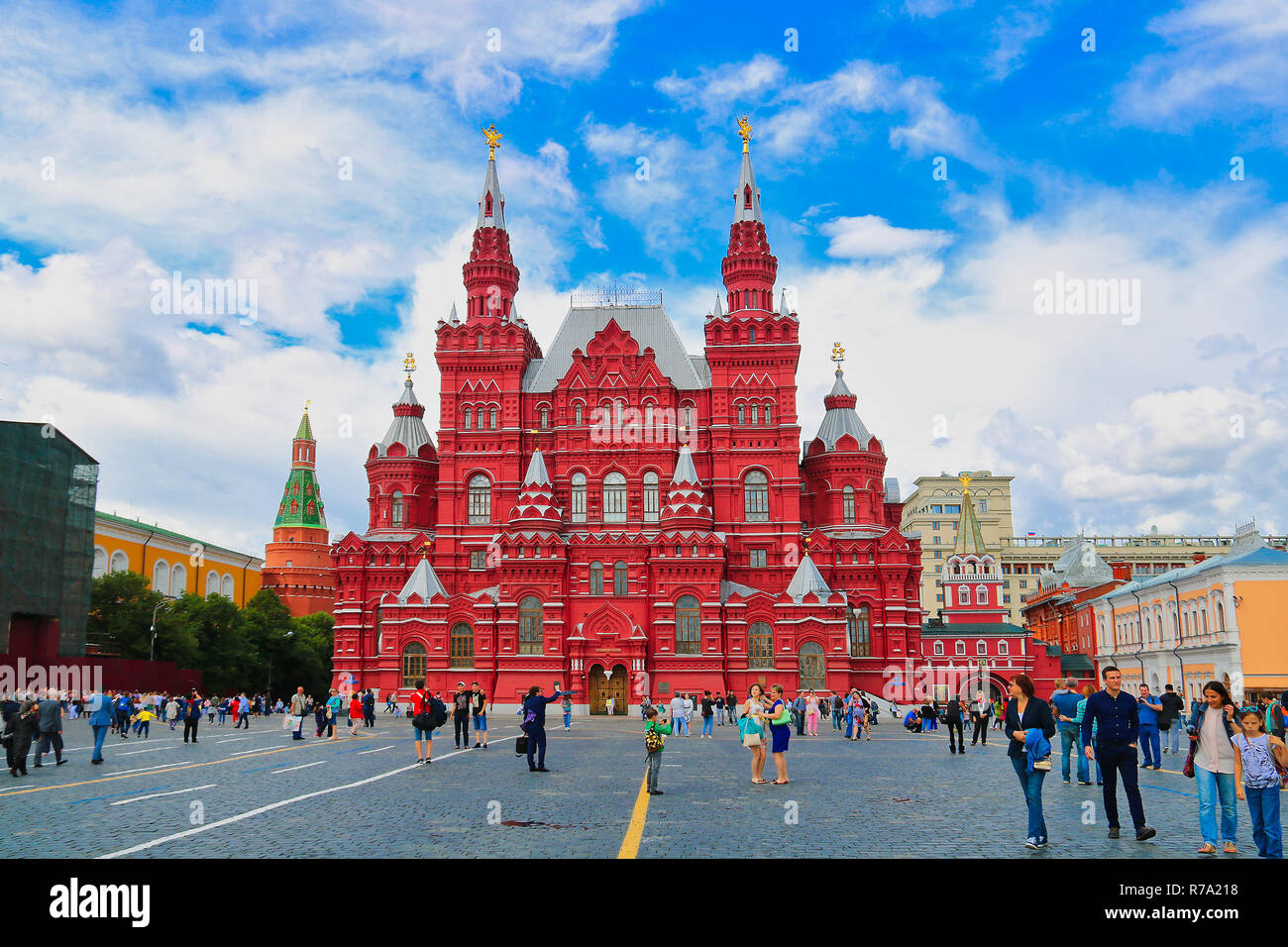 Moscow, Russia - Sept 2016: State Historical Museum exterior facade ...