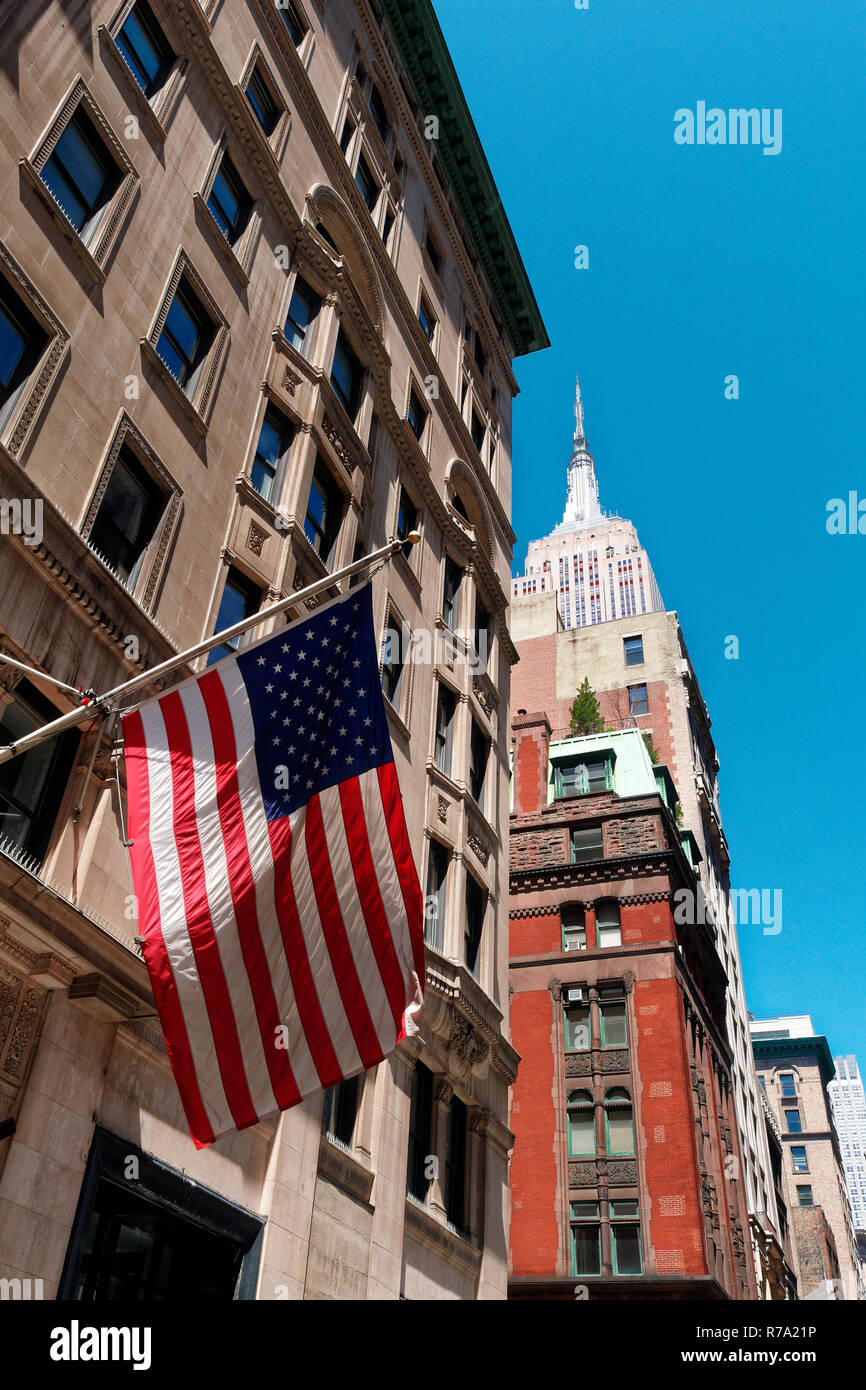 American flag on building hi-res stock photography and images - Alamy