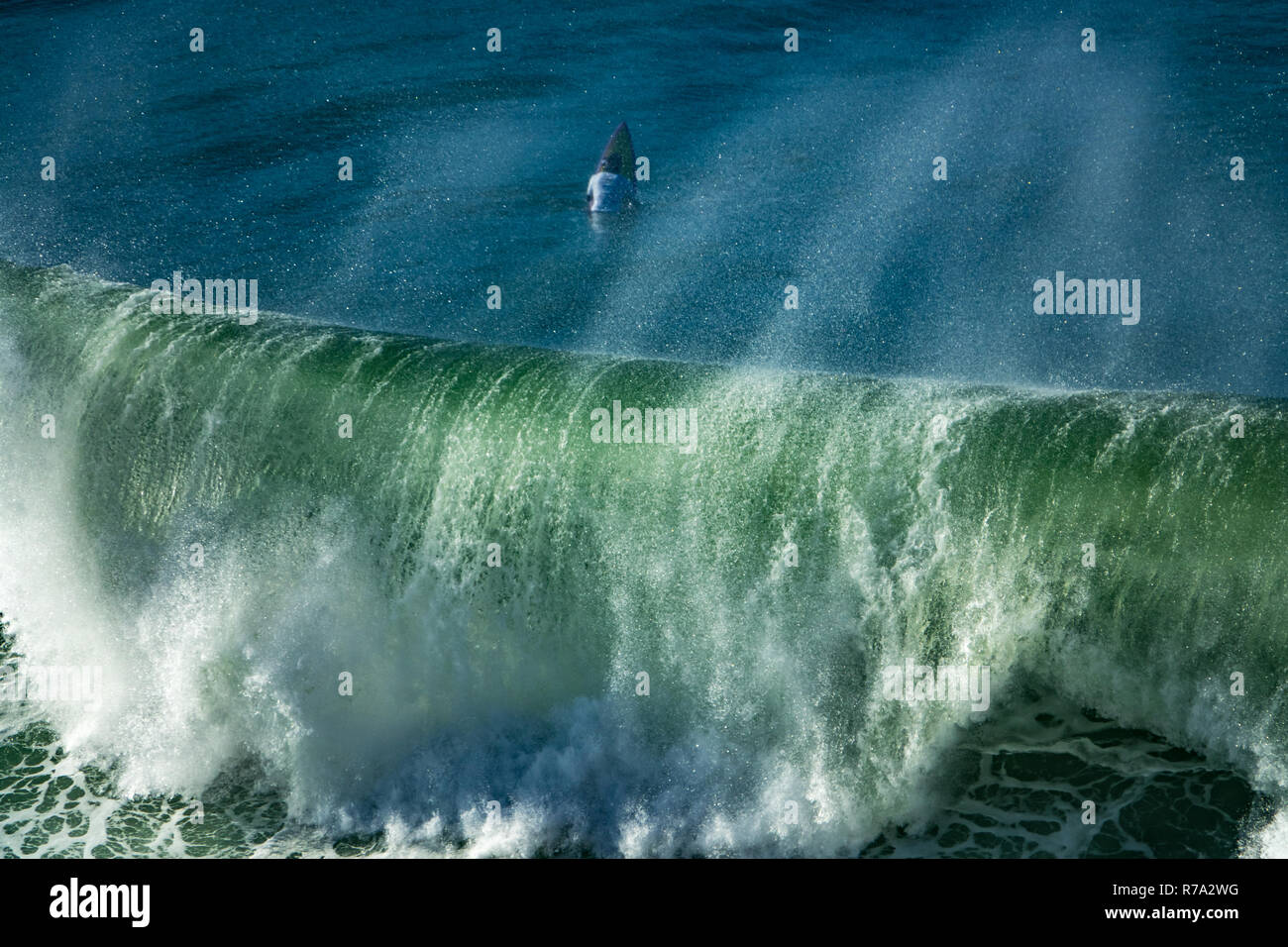 The surfer and the wave, Basque Country Stock Photo - Alamy